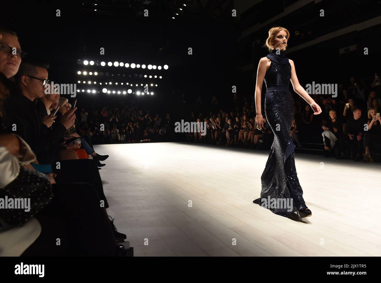 Models on the runway in the Zhivago show, during Mercedes-Benz Fashion ...