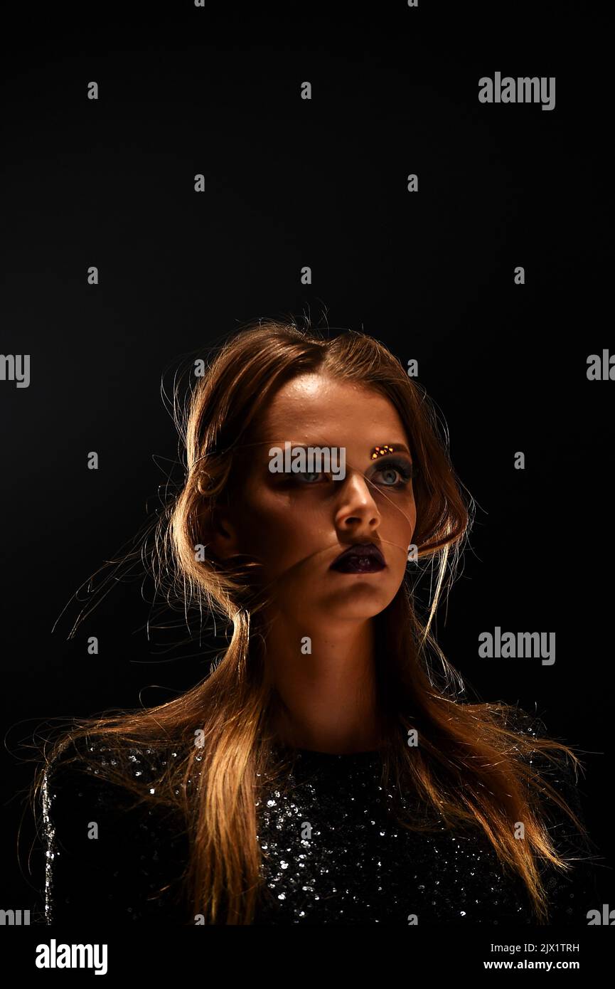 A model pictured on the runway during the Zhivago show, during Mercedes ...