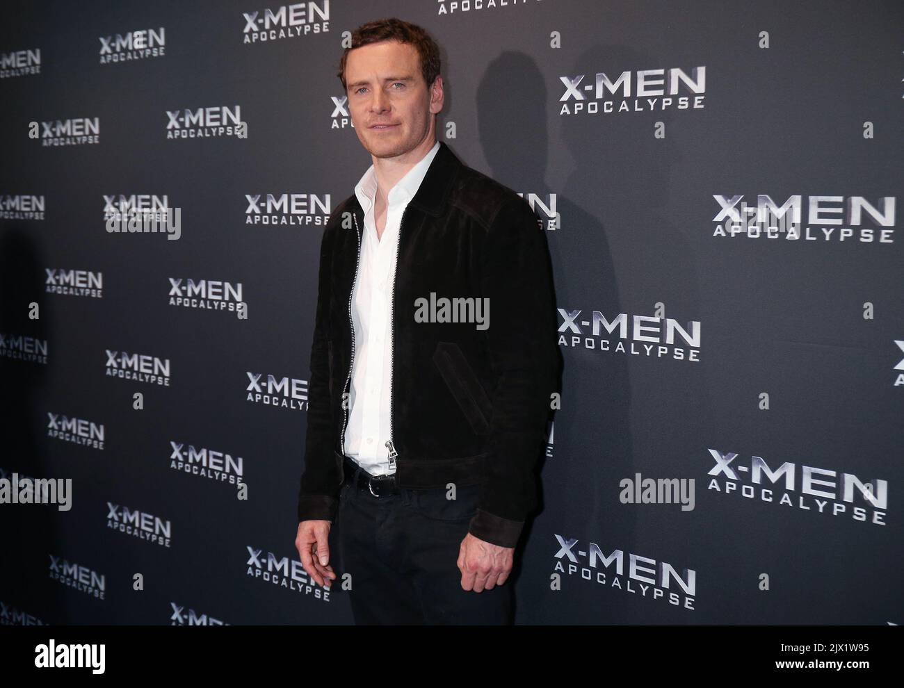 Actor Michael Fassbender, who plays the character Magneto, poses for ...