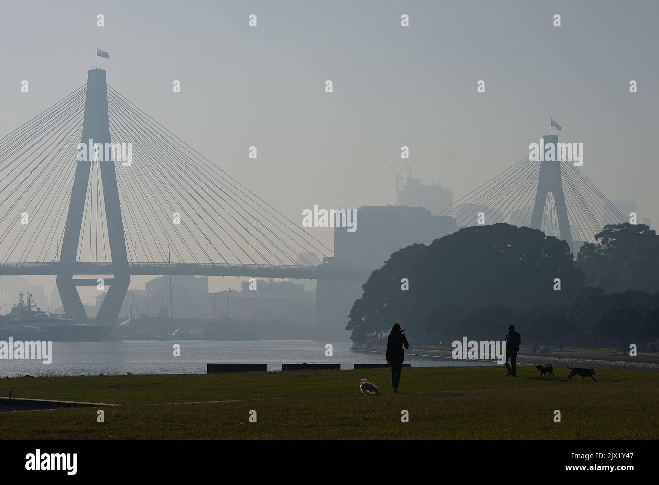 Smoke haze from hazard reduction burns across the state is seen ...