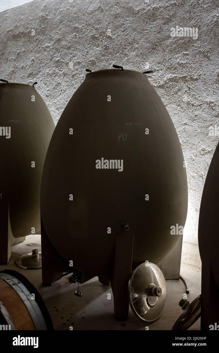 Stages of wine production from fermentation to bottling, visit to wine ...