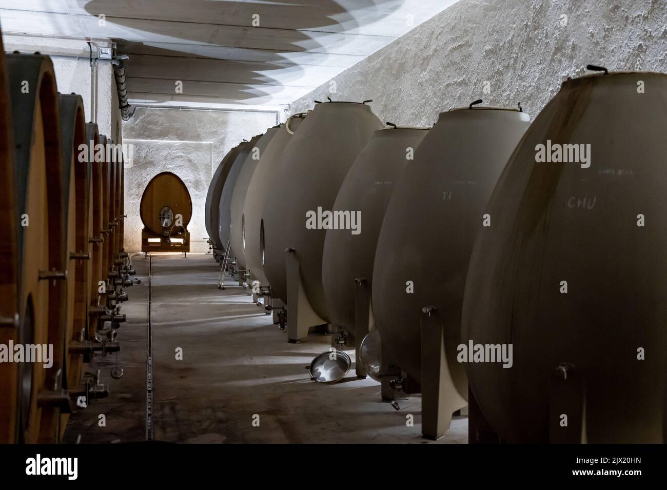 Stages of wine production from fermentation to bottling, visit to wine ...