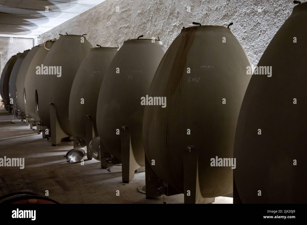 Stages of wine production from fermentation to bottling, visit to wine ...