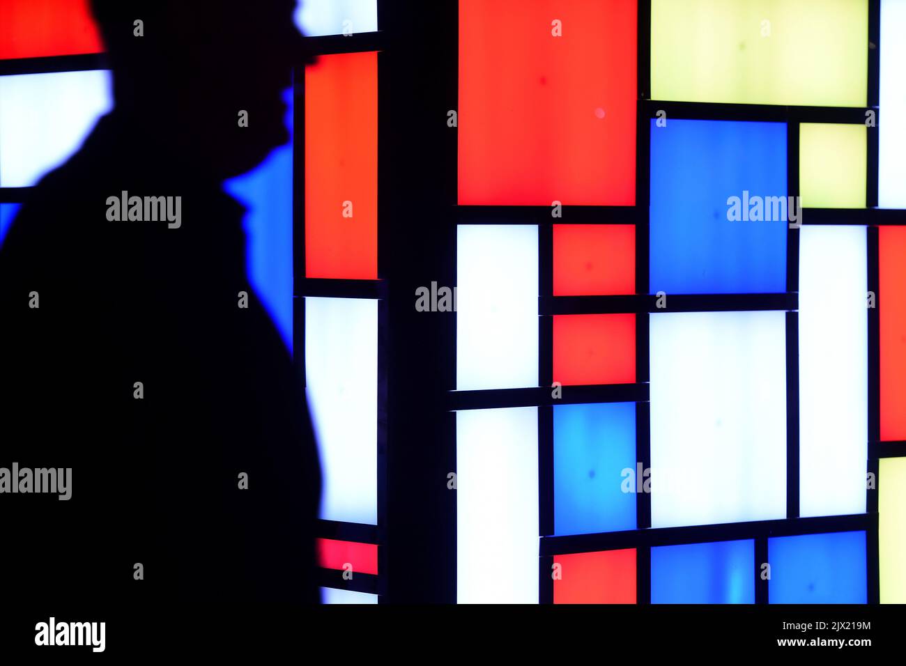 The 'Mondrian Cube' installation at First Fleet Park as part of the ...