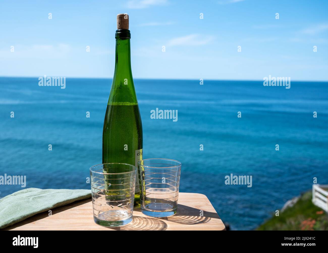 Txakoli or chacolí slightly sparkling very dry white wine produced in ...