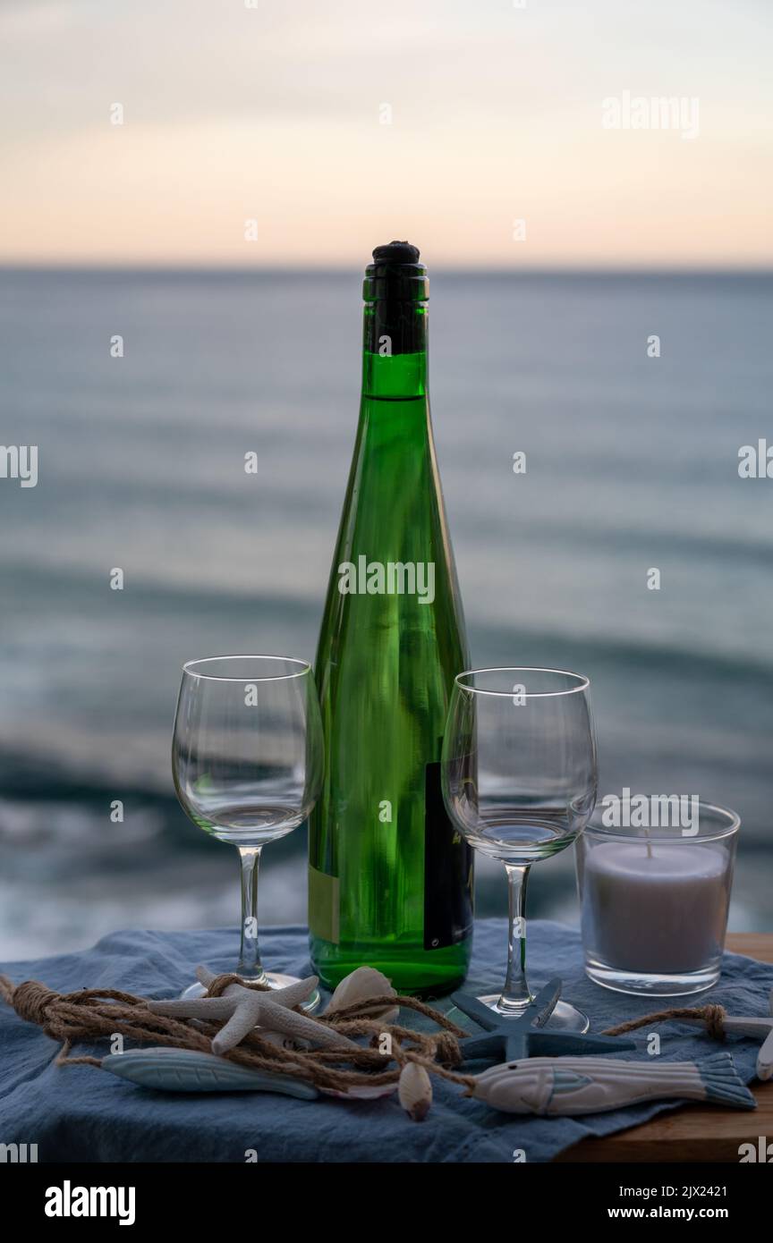 Txakoli or chacolí slightly sparkling very dry white wine produced in ...