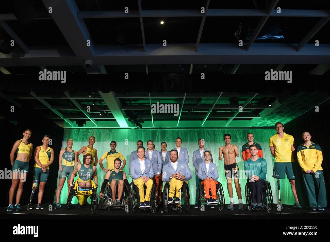 Members of the Australian Paralympic Team uniform pose for a photograph ...