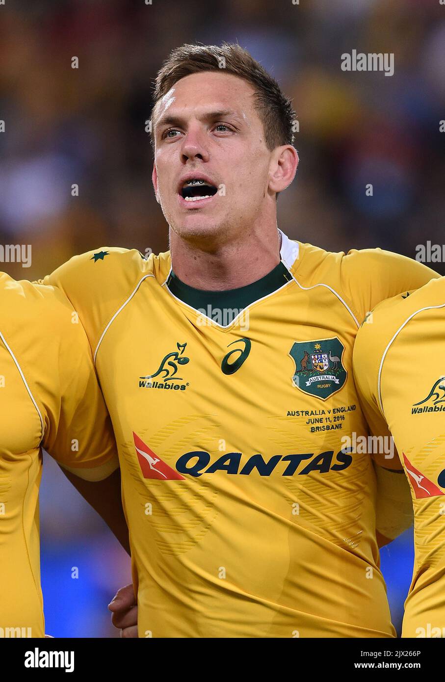 Dane Haylett-Petty sings the national anthem prior to his debut in the ...