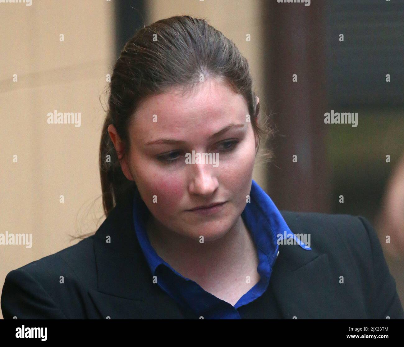 Harriet Wran is led to a waiting prison van after appearing at the ...