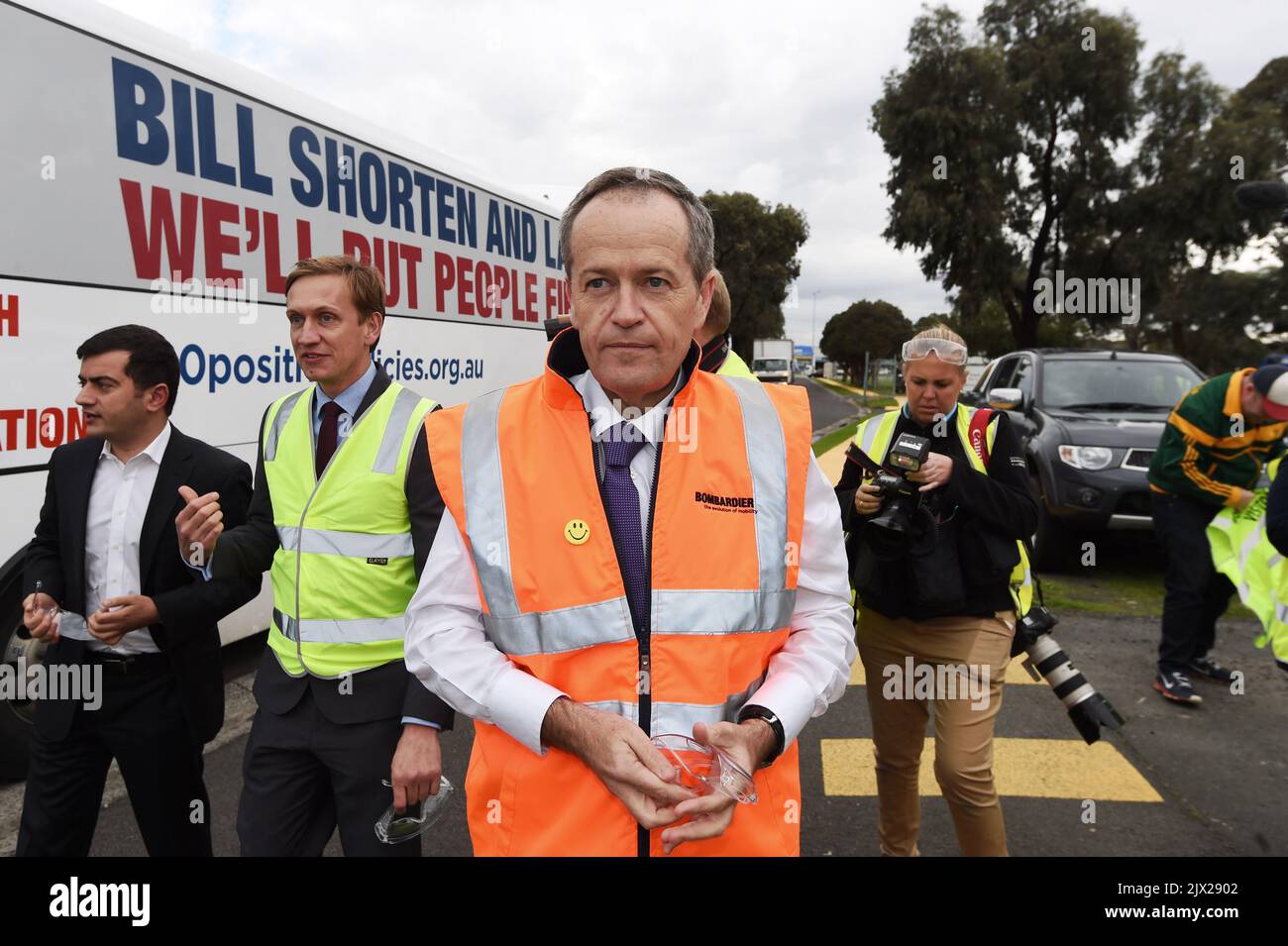Leader of the Opposition Bill Shorten at the Bombardier tram ...