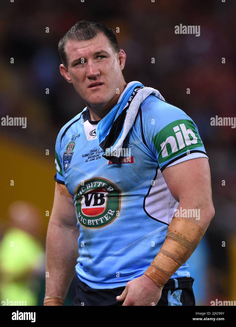Blues captain Paul Gallen looks on during the State of Origin II ...