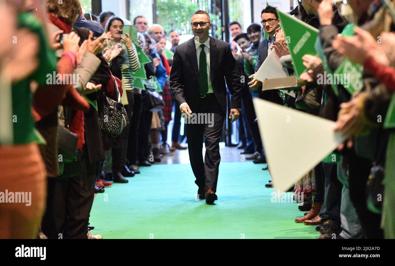 Greens leader Richard Di Natale arrives at the Australian Greens ...
