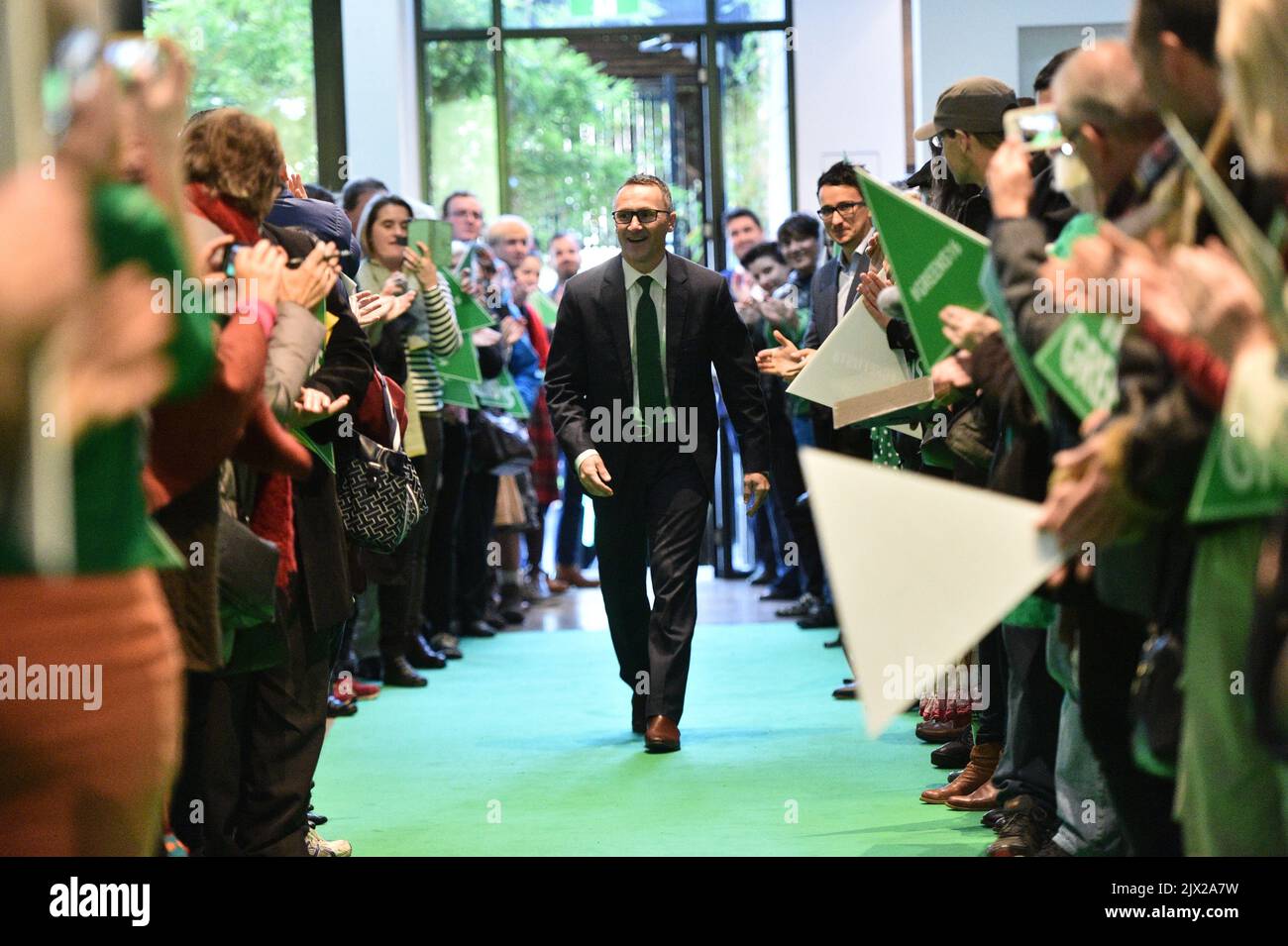 Greens leader Richard Di Natale arrives at the Australian Greens ...