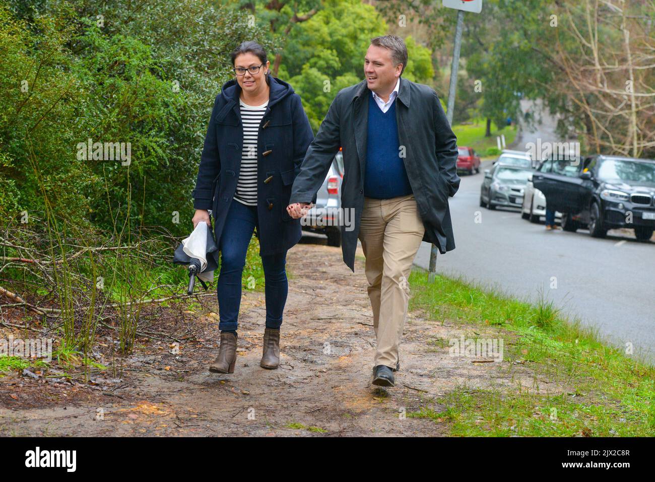 Liberal Party Member for Mayo Jamie Briggs and his wife Estee Fiebiger ...