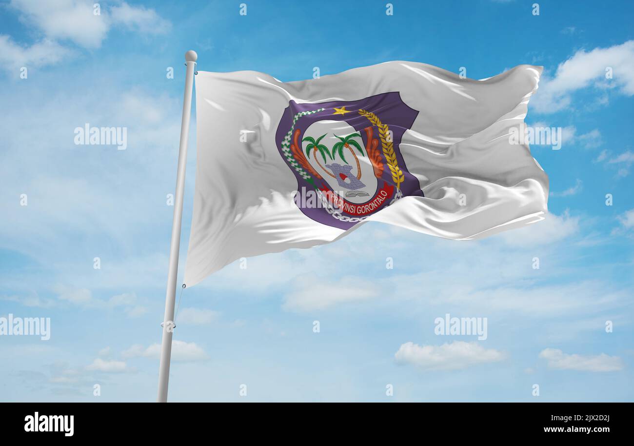 flag of Austronesian peoples Gorontalo people at cloudy sky background ...