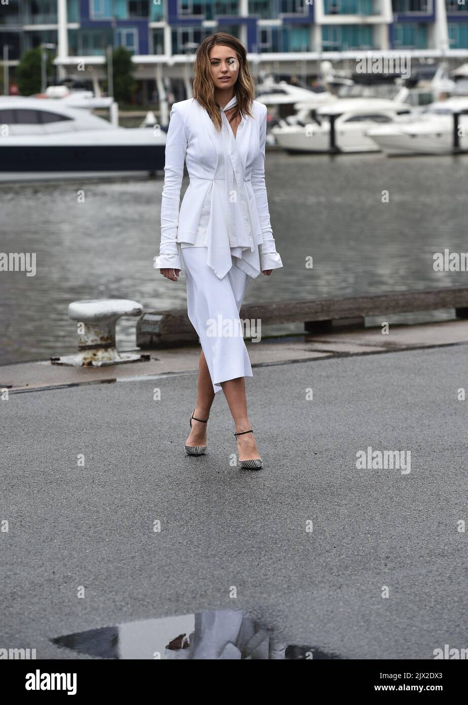 Australian model Jesinta Campbell poses for a photograph wearing a Kit ...