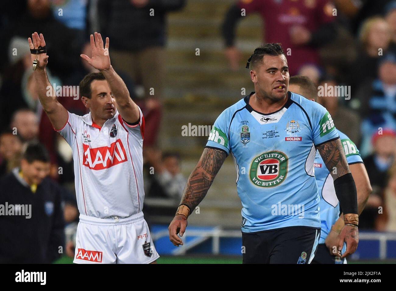 Andrew Fifita of the Blues is sent to the sin bin during State of ...