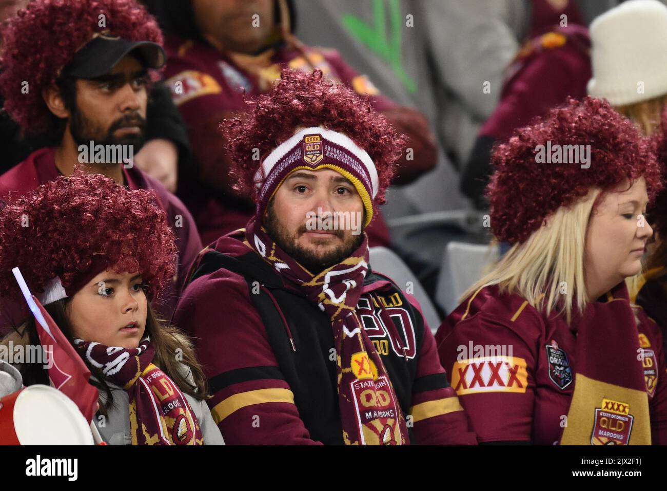 Maroons fans ahead of kick off in the State of Origin Game 3 between ...