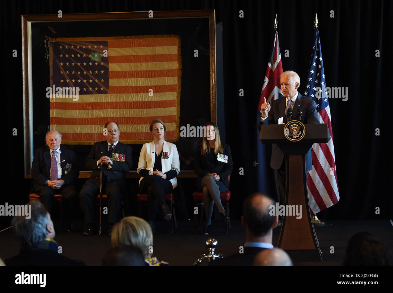 US Vice President Joe Biden (right) meets (left to right) President of ...