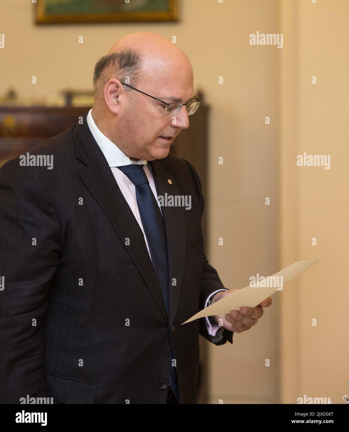 The Cabinet Secretary, Arthur Sinodinos is "sworn-in" by the Governor ...