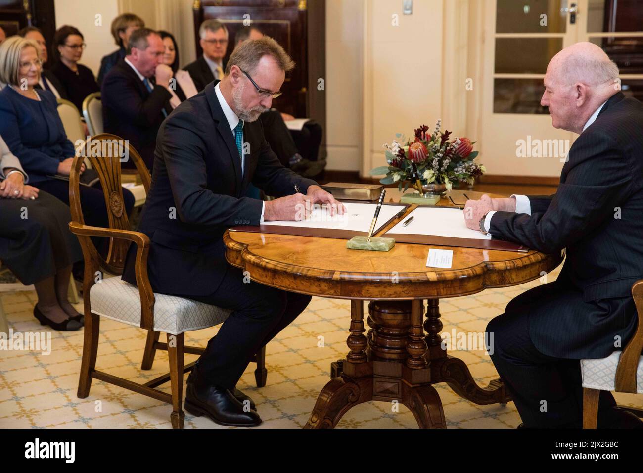 Minister for Indigenous Affairs, Nigel Scullion is "sworn-in" by the ...
