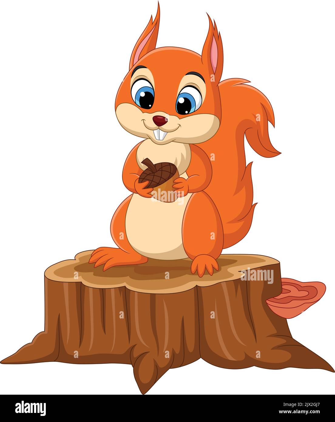 Squirrel cartoon leaves design hi-res stock photography and images - Alamy