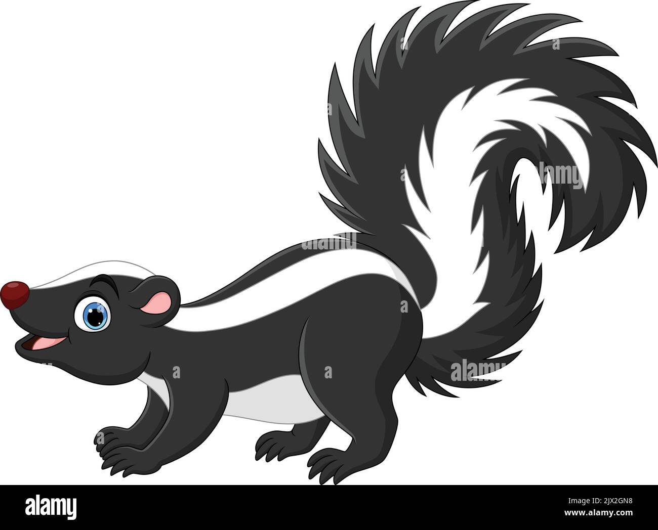 Cartoon happy skunk on white background Stock Vector Image & Art - Alamy