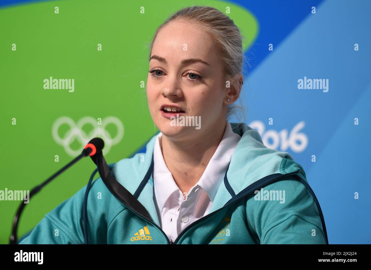 Australian Olympic Gymnast Larrissa Miller looks on during an ...