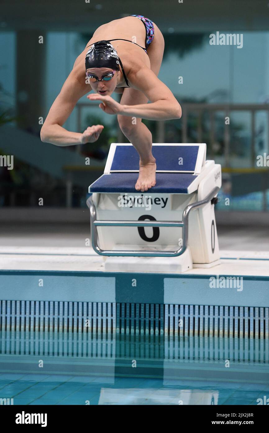 Current world champion swimmer Ellie Cole dives into the pool, after ...