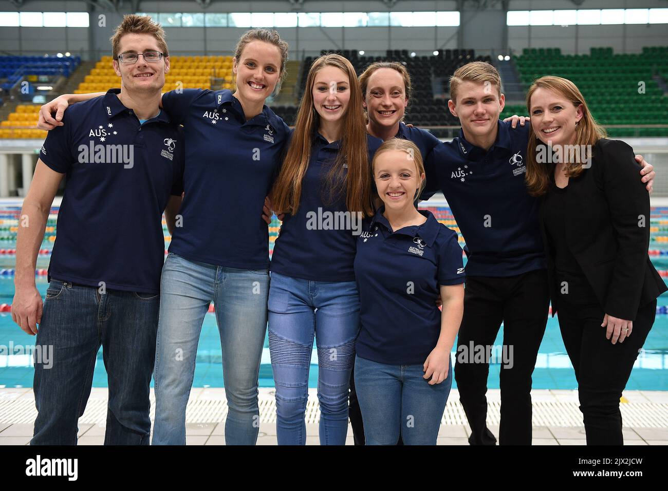 (L-R) Sean Russo, Ellie Cole, Jenna Jones, Prue Watt, Tiffany Thomas ...