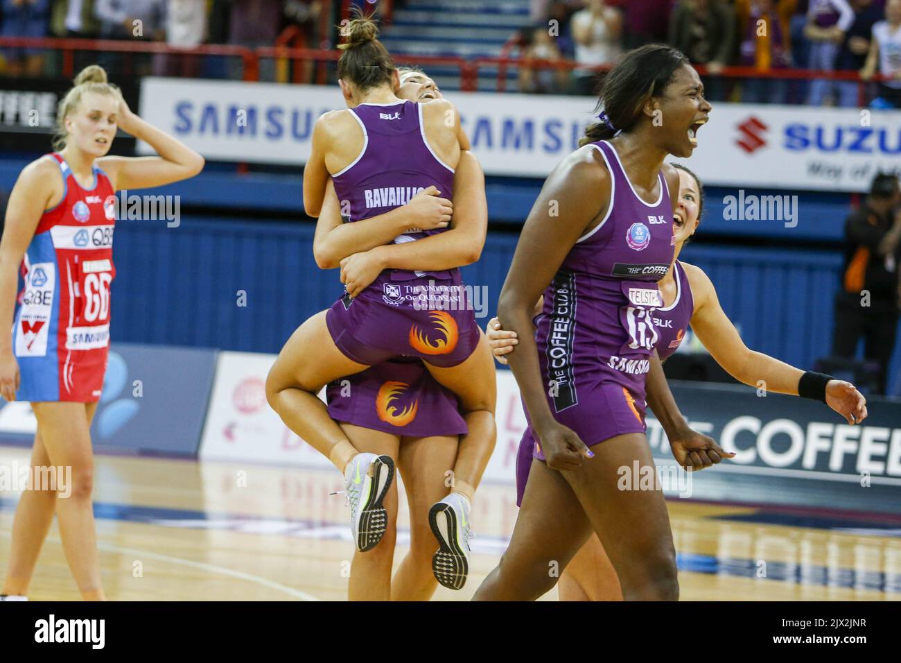 Firebird players celebrate after winning the grand final match of the ...