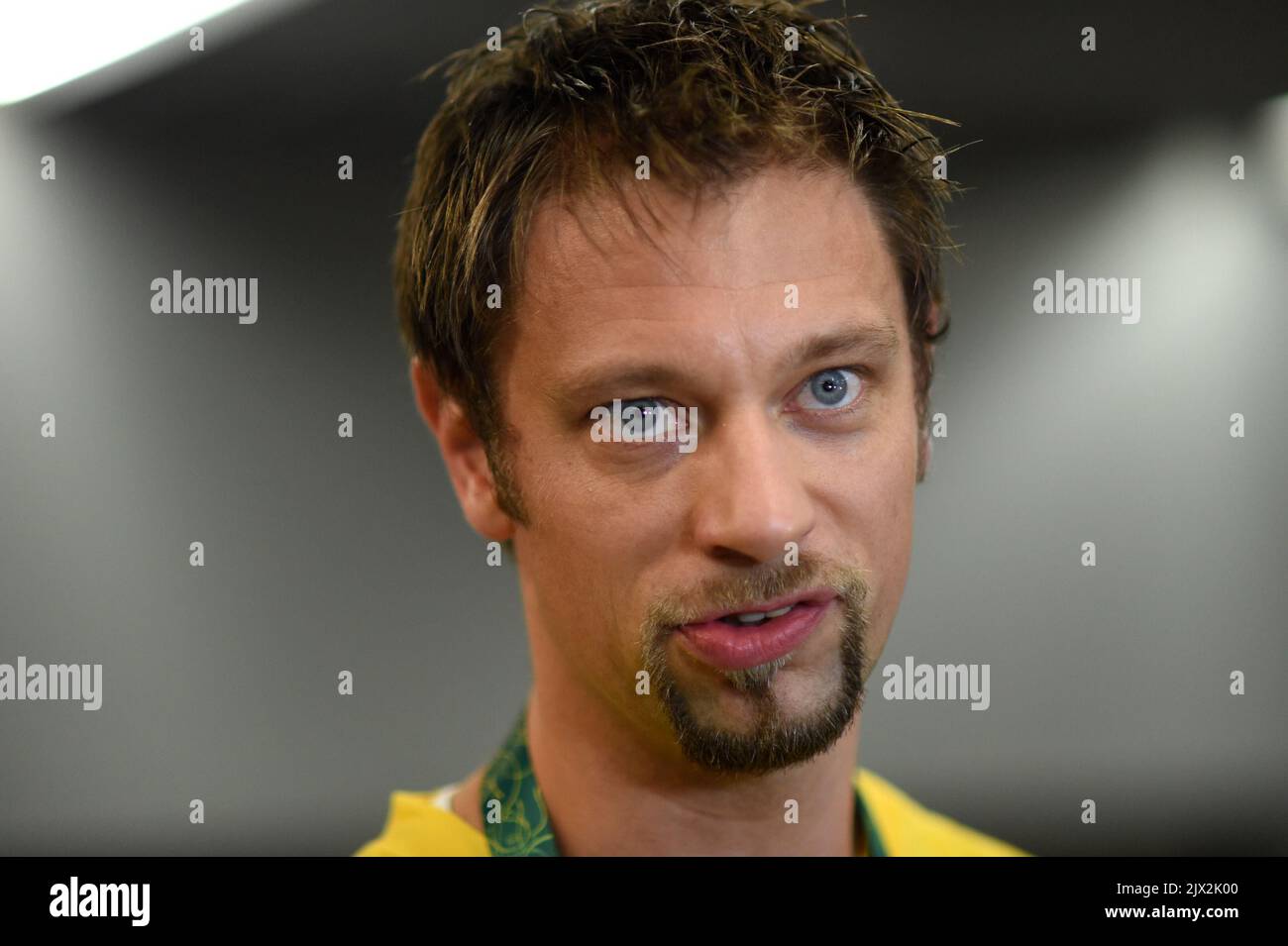 David Anderson of the Australian Olympic basketball team speaks to the ...