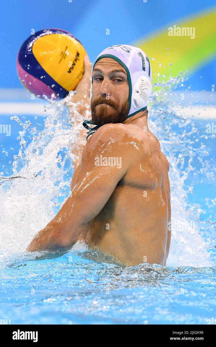 Australia's Rhys Howden in action during a practice match against Italy ...