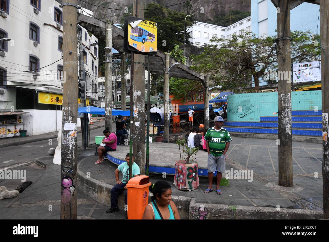 The Rocinha favela near Ipanema Beach in Rio de Janeiro, Brazil ...