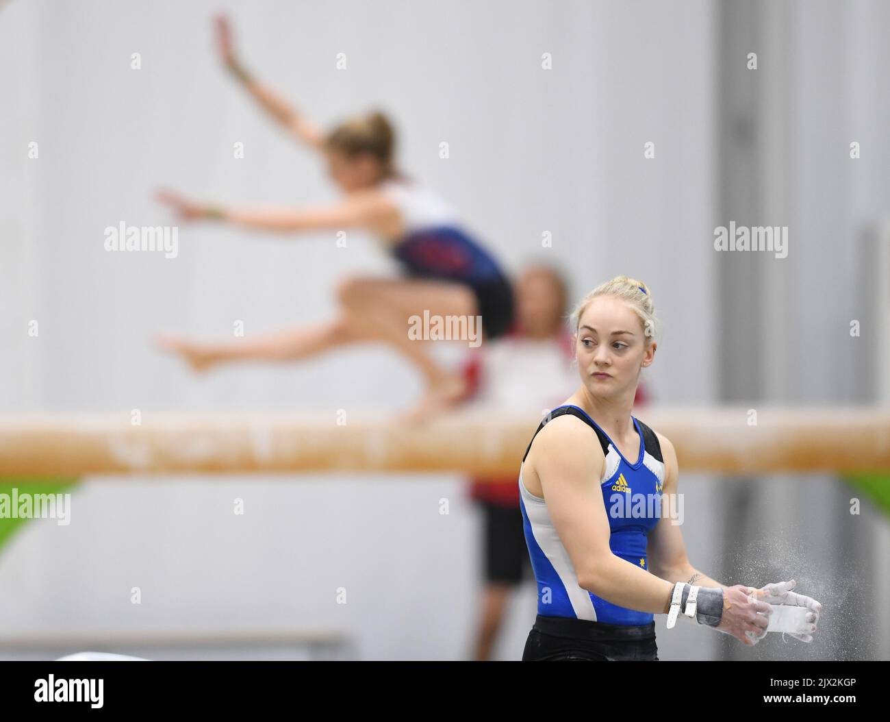 Australian Olympic Gymnast Larissa Miller trains at Athlete's Park ...