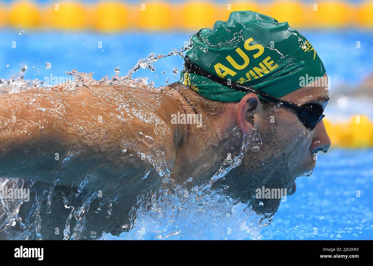 Grant Irvine swims during the Australian swim team training session at ...