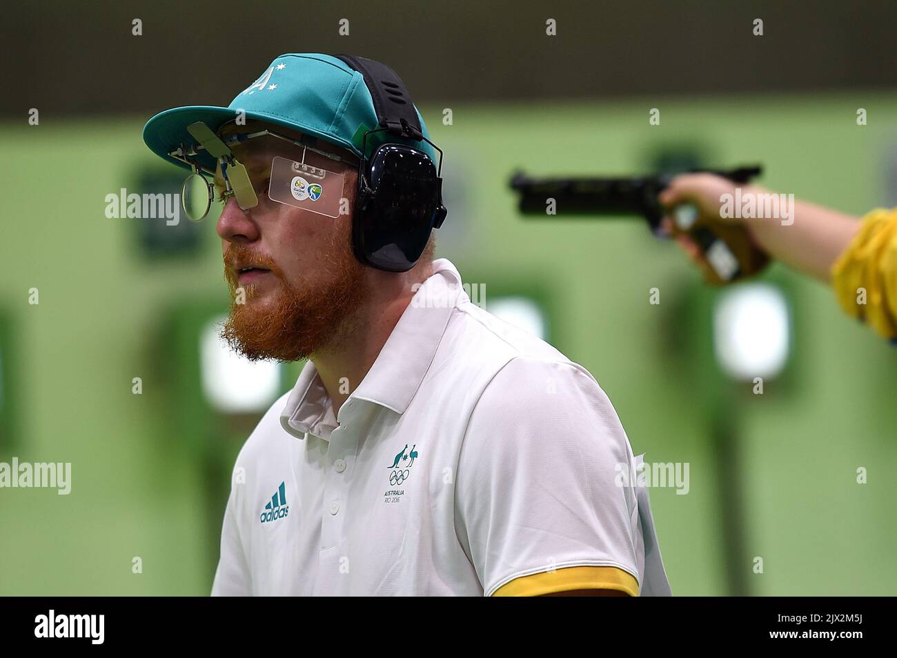 Australian pistol shooter Blake Blackburn competing during the 10m Air ...