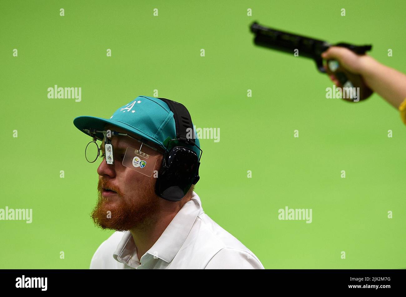Australian pistol shooter Blake Blackburn competing during the 10m Air ...