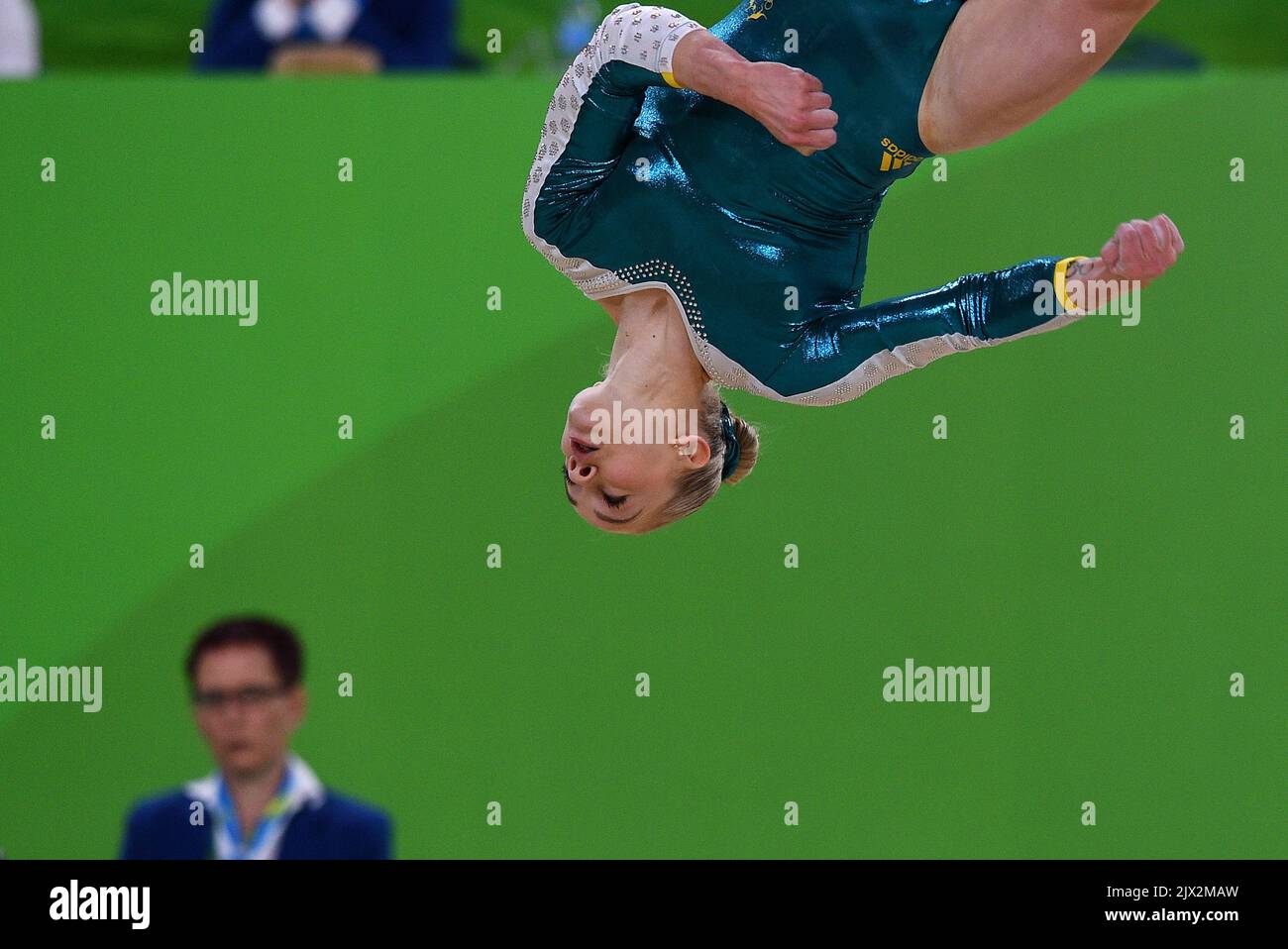 Australian gymnast Larrissa Miller performs on the floor during the ...