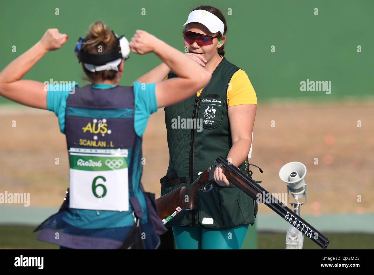 Australia's Laetisha Scanlan runs in to celebrate with her stunned team ...