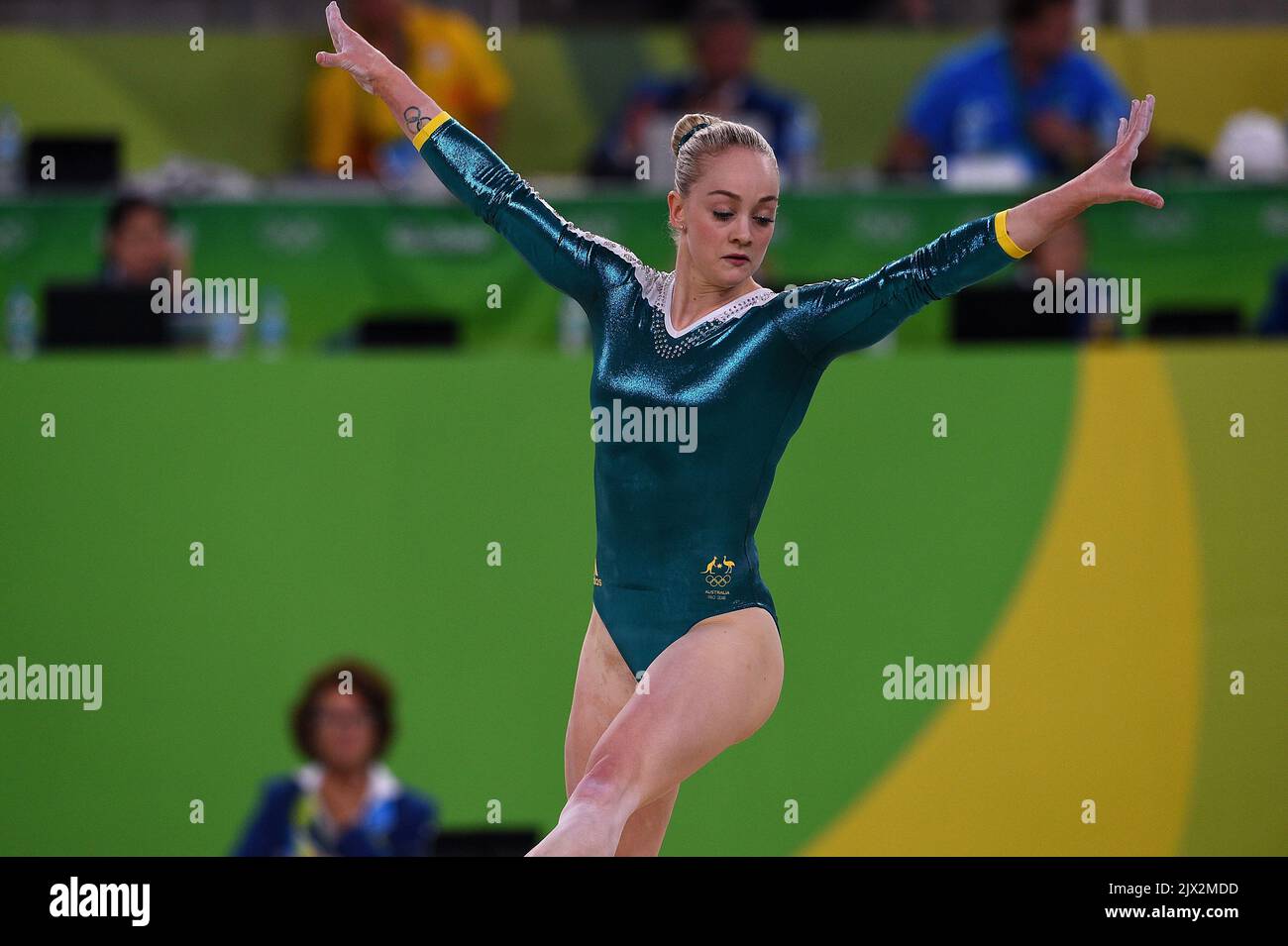 Australian gymnast Larrissa Miller performs on the floor during the ...