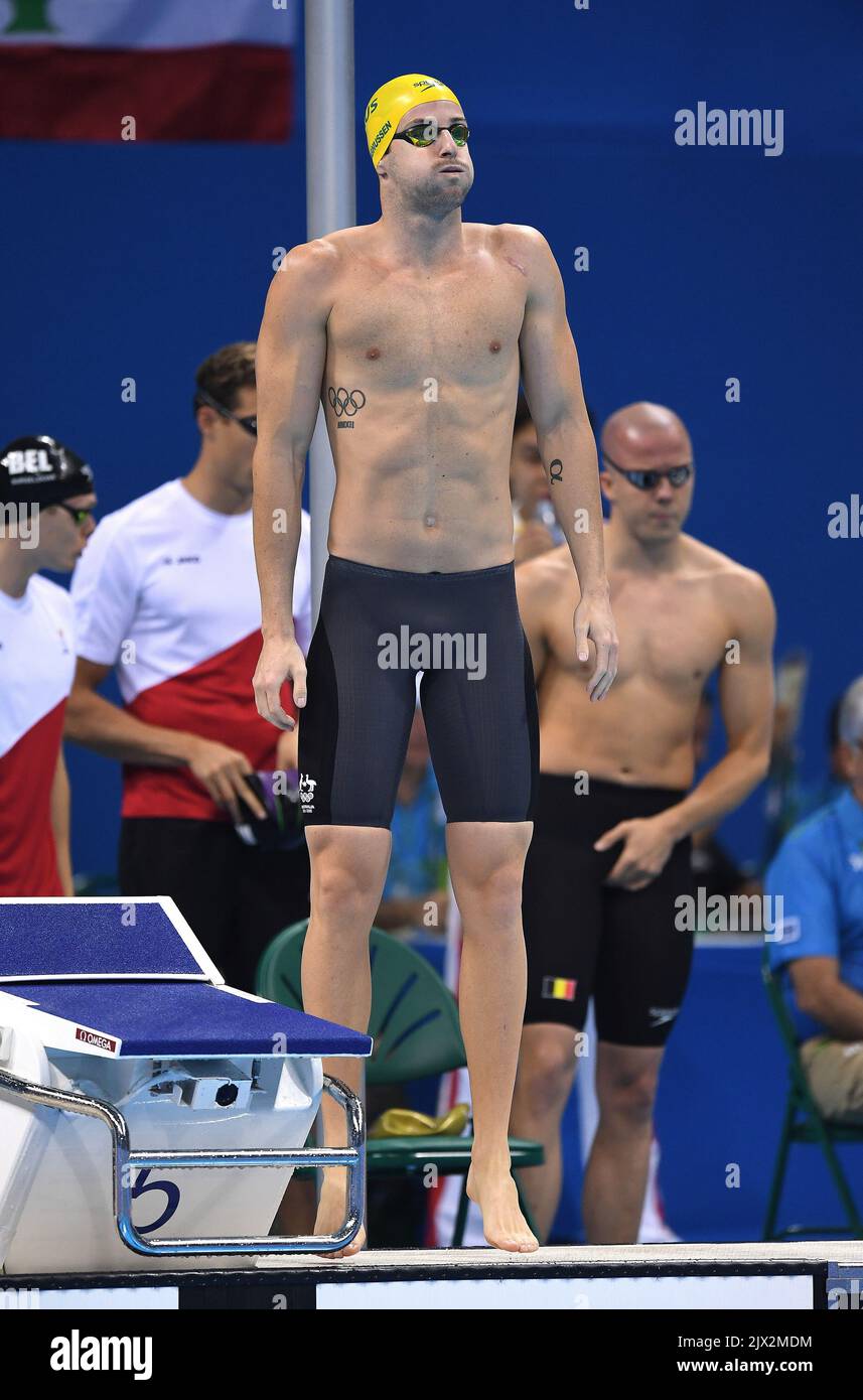 Australian swimmer James Magnussen prepares to swim in heat 2 of the ...