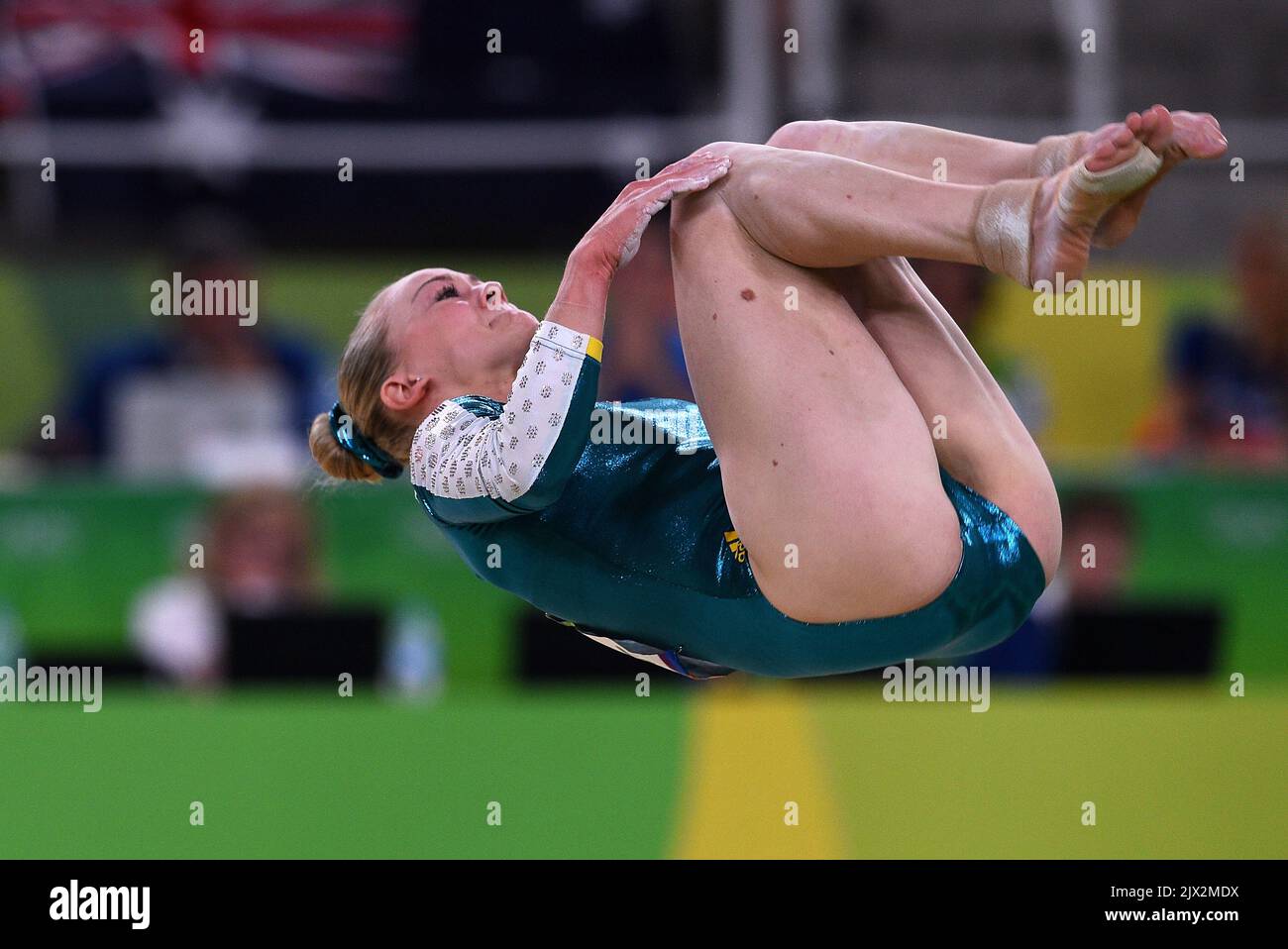 Australian gymnast Larrissa Miller performs on the floor during the ...