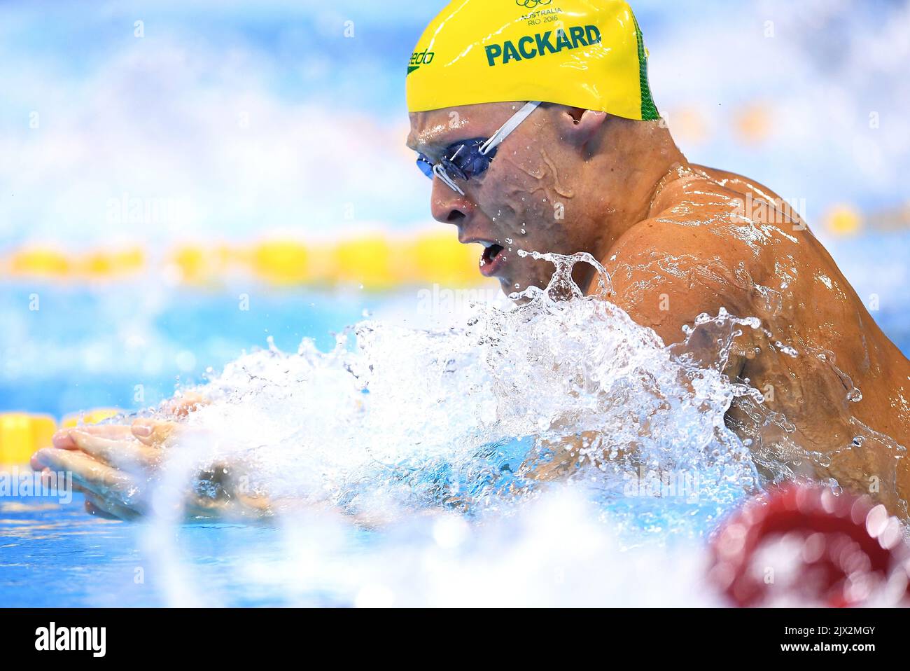 Jake Packard of Australia during the Men's 100m Breaststroke semi final ...