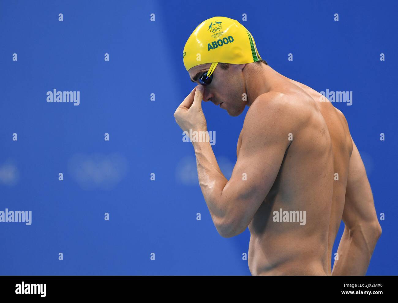 Australia's Matthew Abood prepares for heat ten of the Men's 50m ...