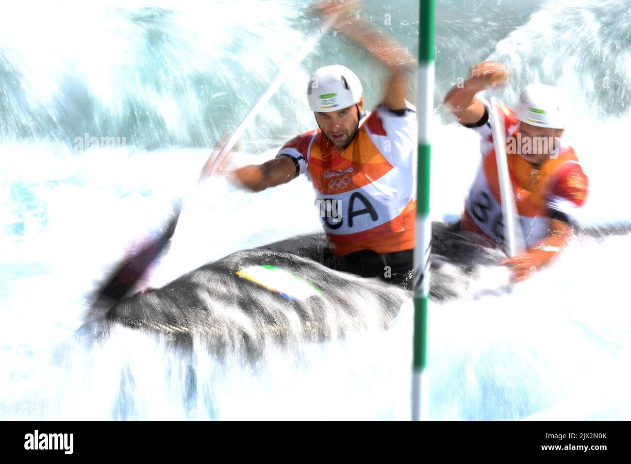 Mikhail Kuznetsov (front) and Dmitry Larionov (back) of Russia in ...