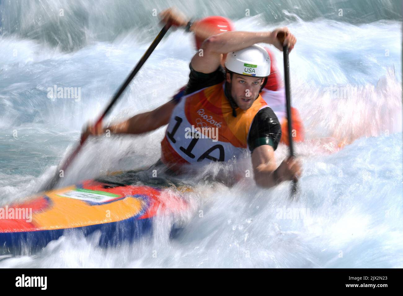 Devin Mcewan (front) and Casey Eichfeld (back) of the USA in action ...