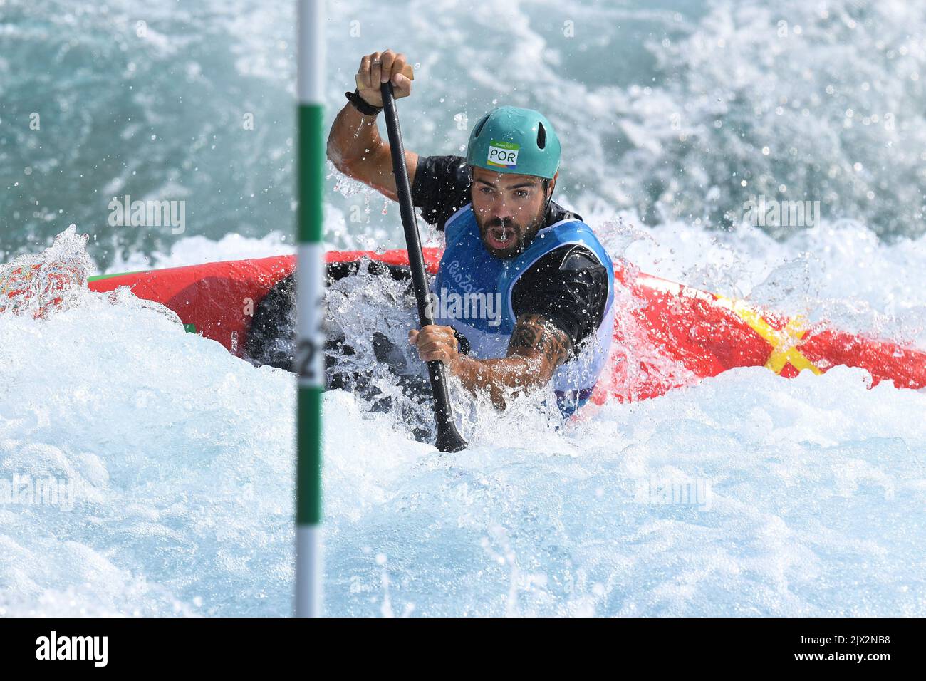 Joseof Carvalho of Portugal in action during the Men's C1 Canoe Slalom ...