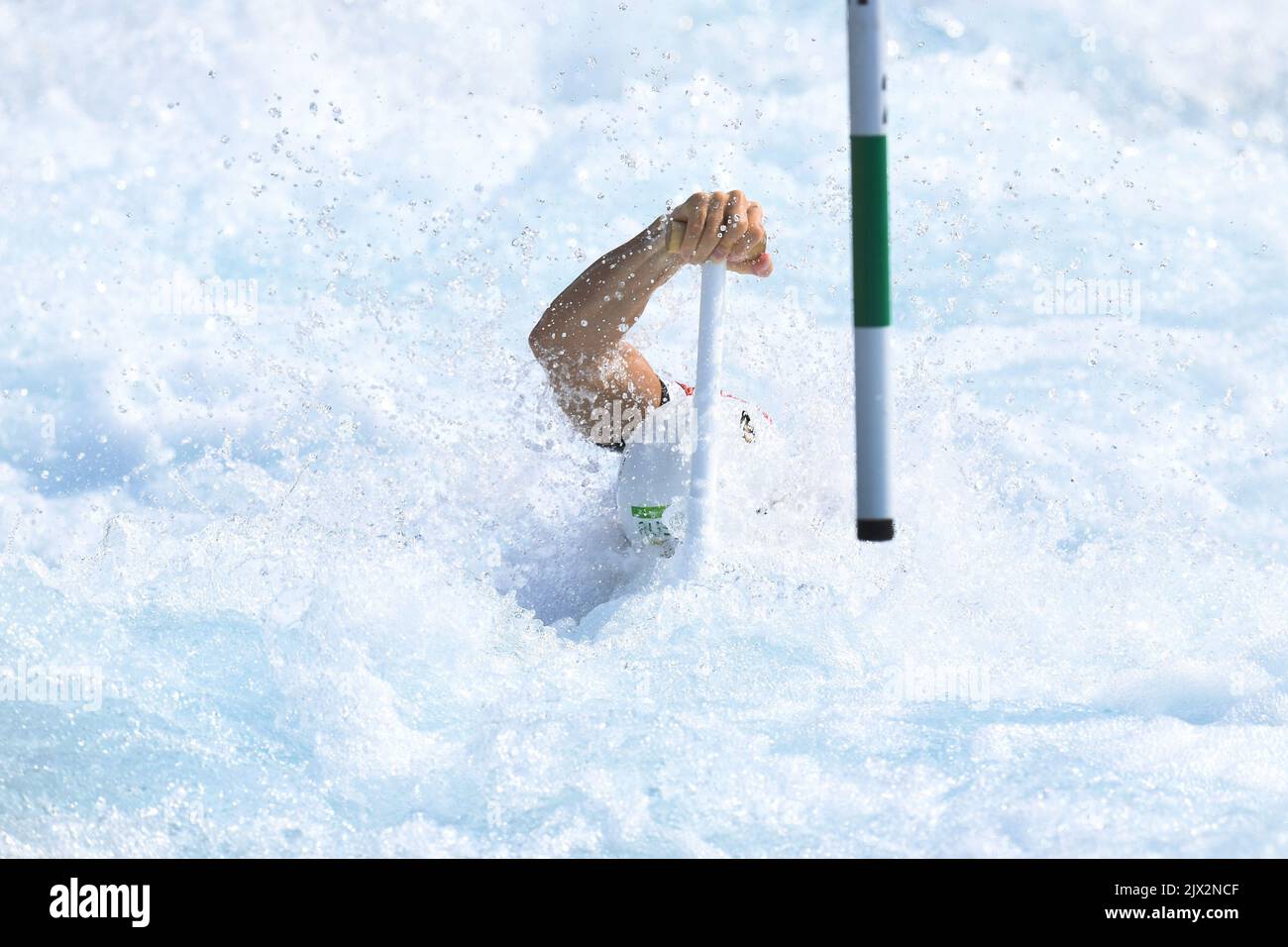 Aleksandr Lipatov of Russia in action during the Men's C1 Canoe Slalom ...
