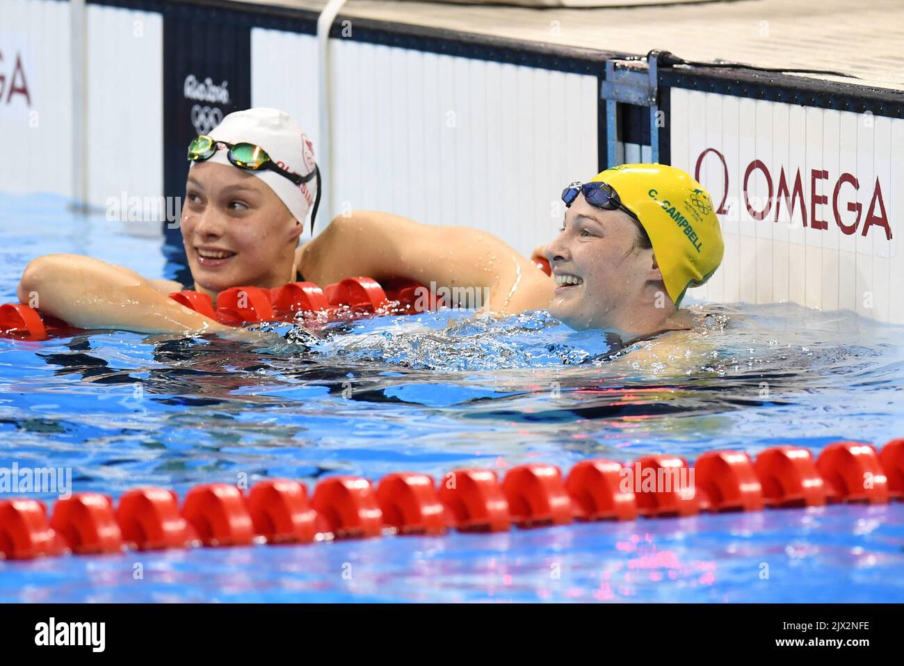 Penny Oleksiak of Canada (left) and Cate Campbell of Australia (right ...
